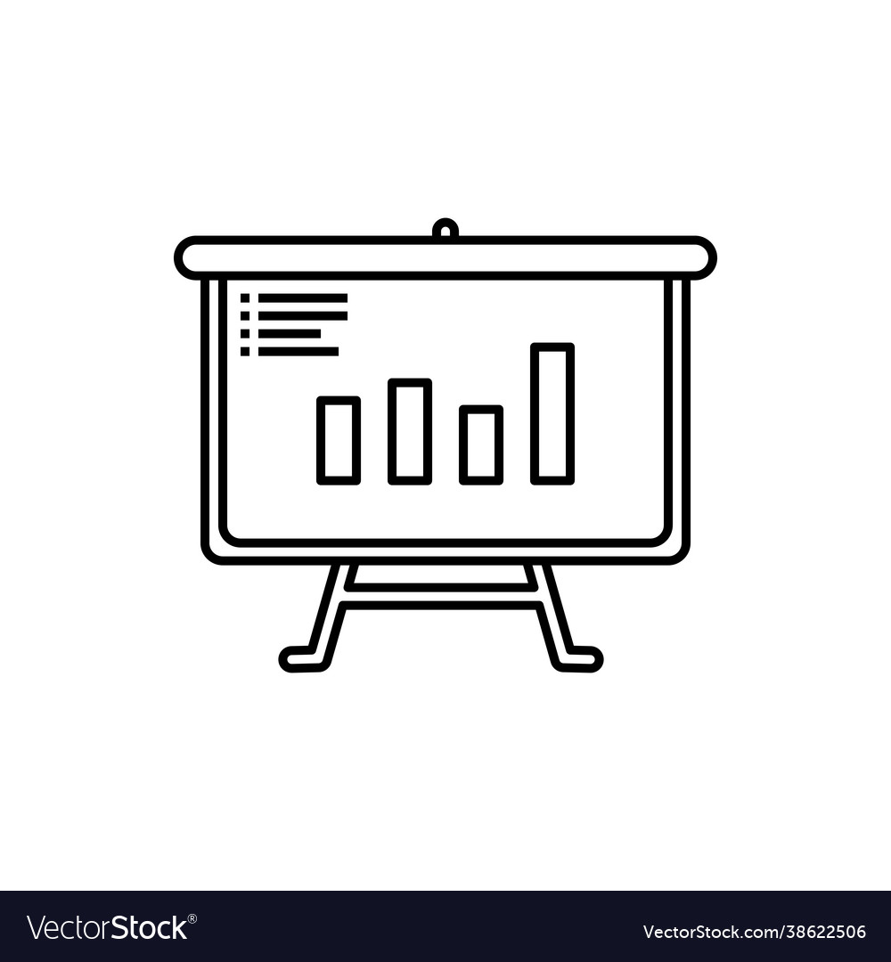 Data presentation icon flip chart Royalty Free Vector Image