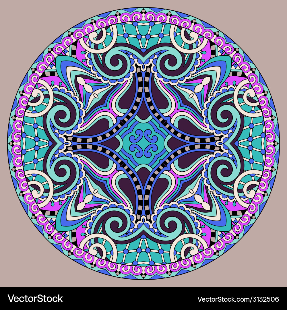 Decorative design of circle dish template round Vector Image