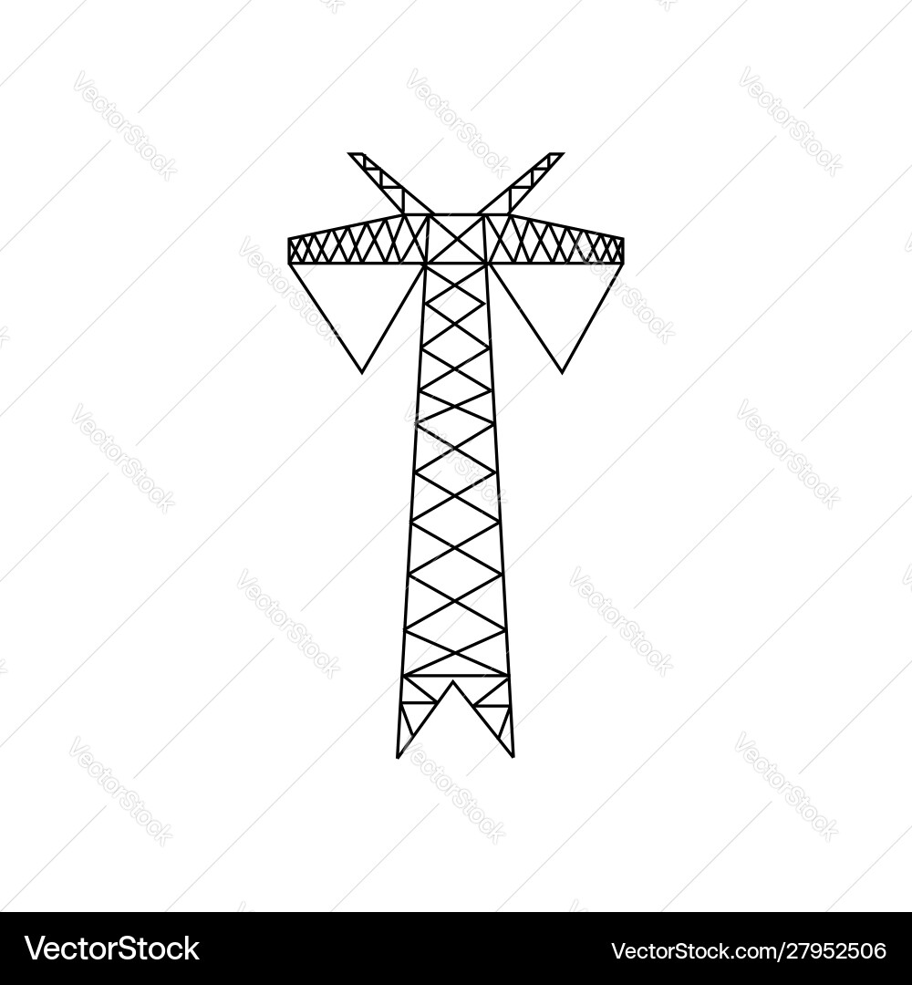 High voltage electric pylon power line symbol Vector Image