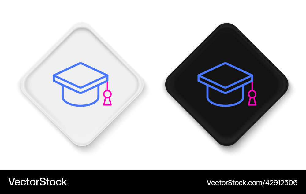 Line graduation cap icon isolated on white Vector Image