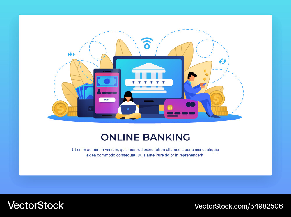 Online banking electronic finance and digital Vector Image