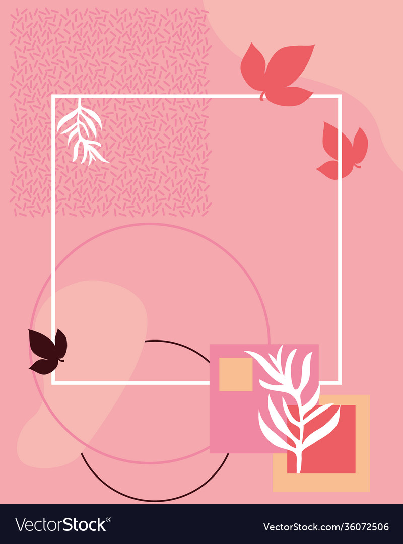 Pink background with colorful abstract shapes Vector Image