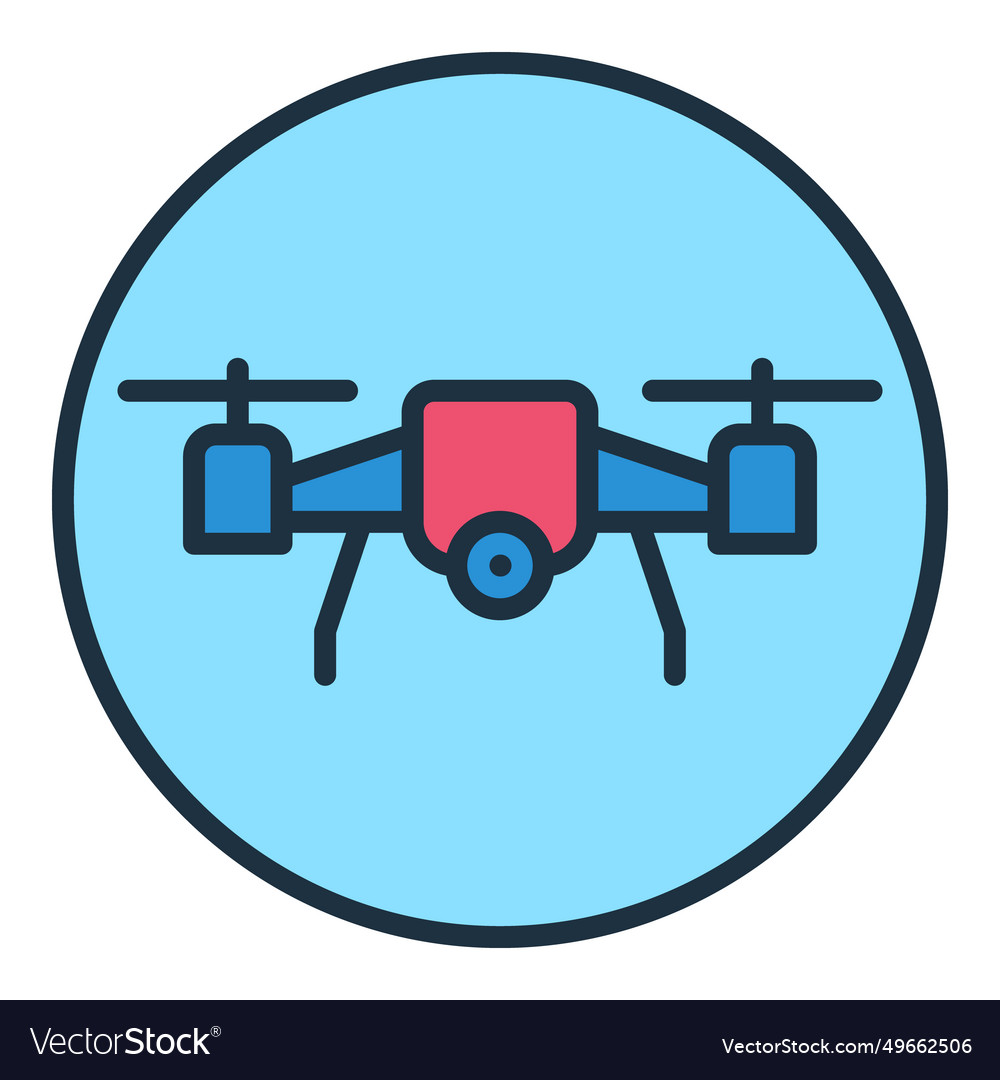 Quadrotor Inside Circle Drone Concept Colored Vector Image