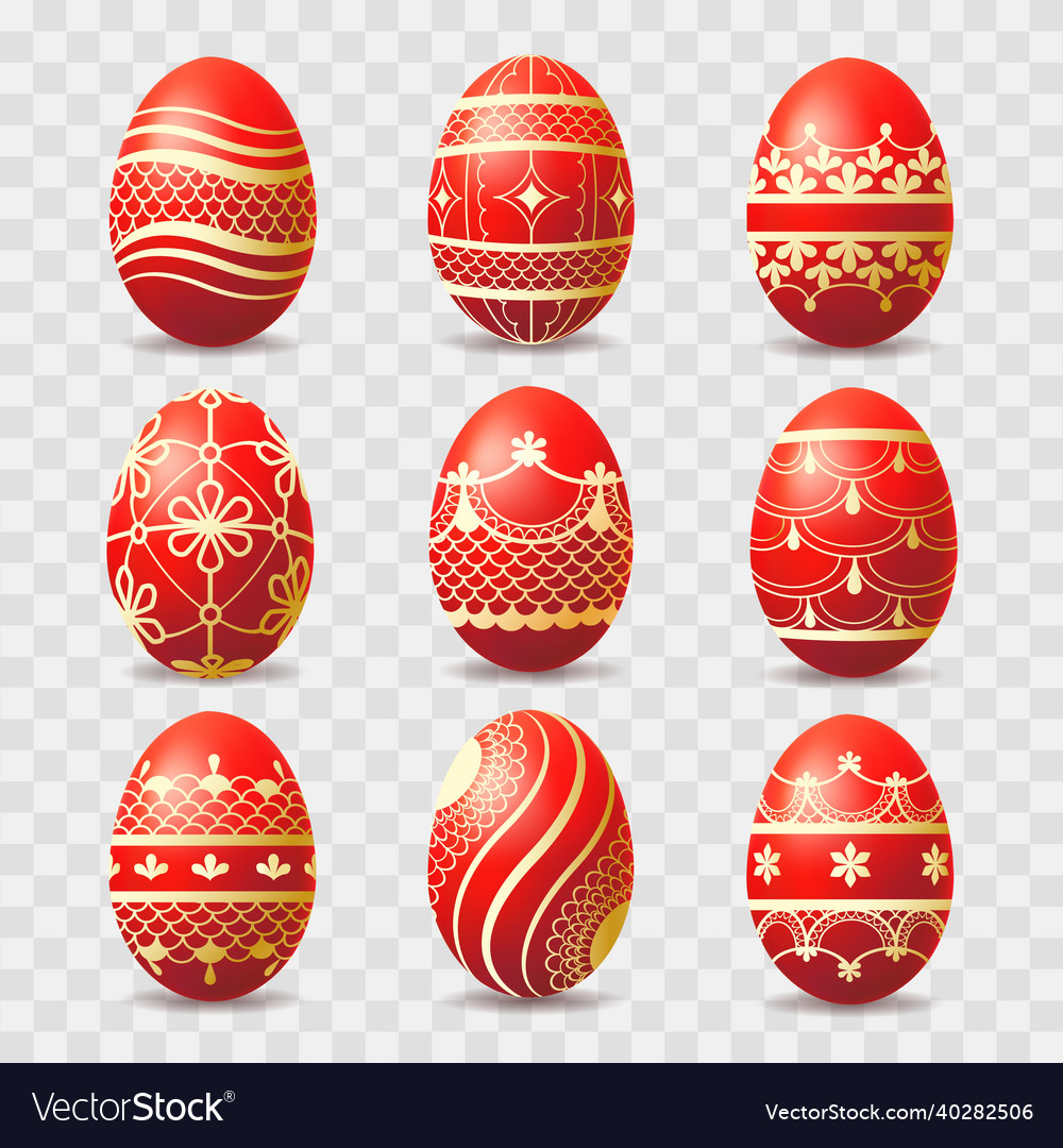 Red easter eggs Royalty Free Vector Image - VectorStock