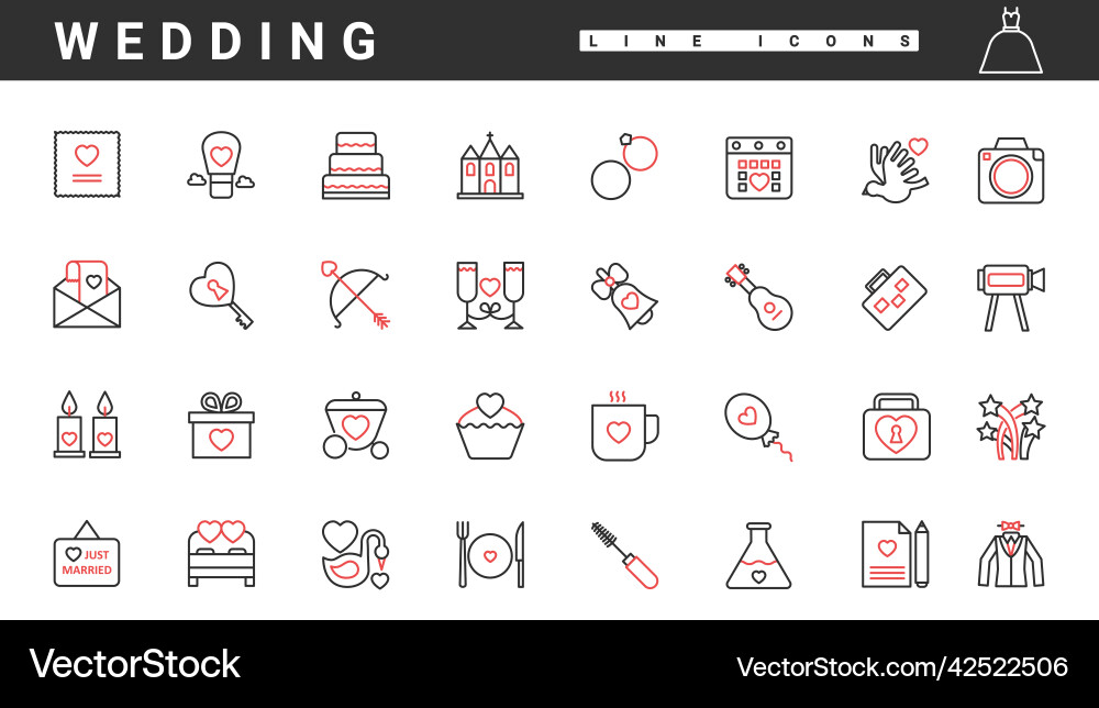 Romantic wedding celebration bridal party Vector Image