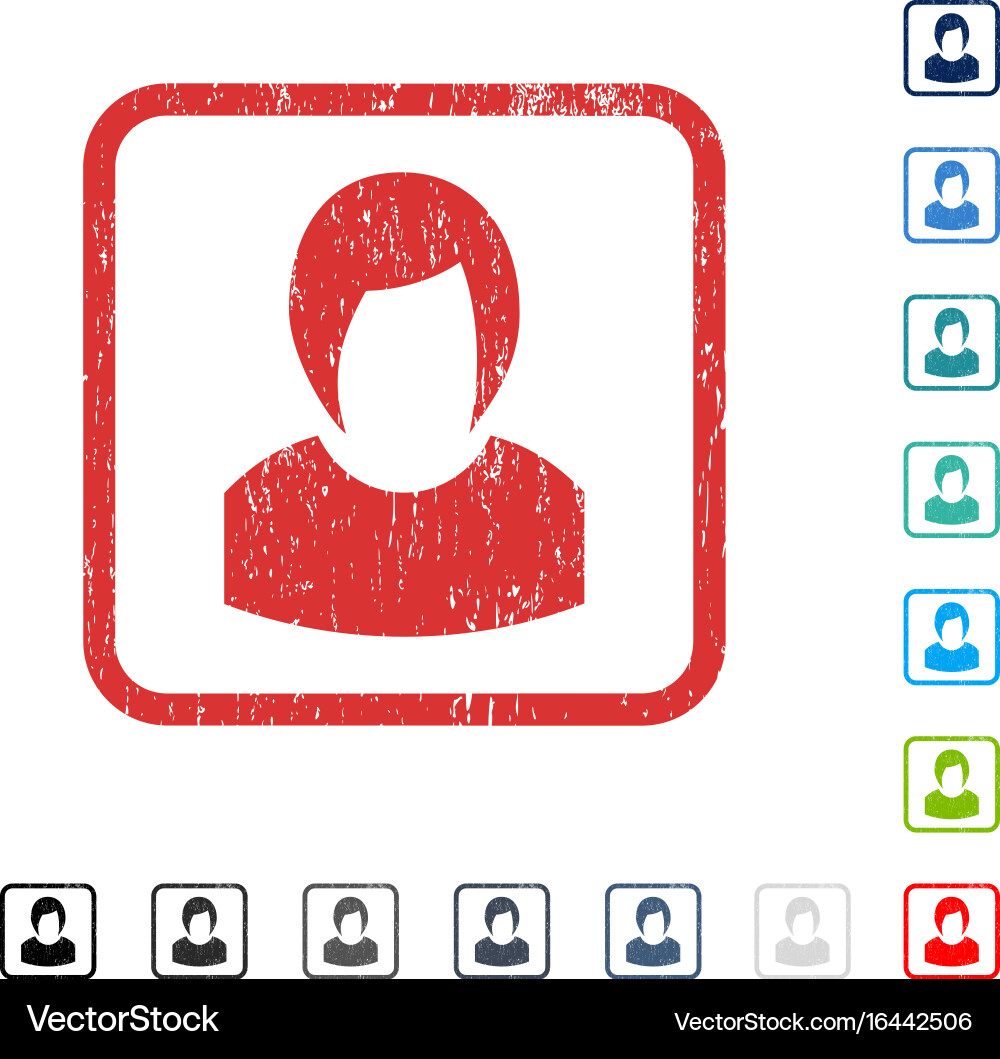 Woman profile icon rubber watermark Royalty Free Vector