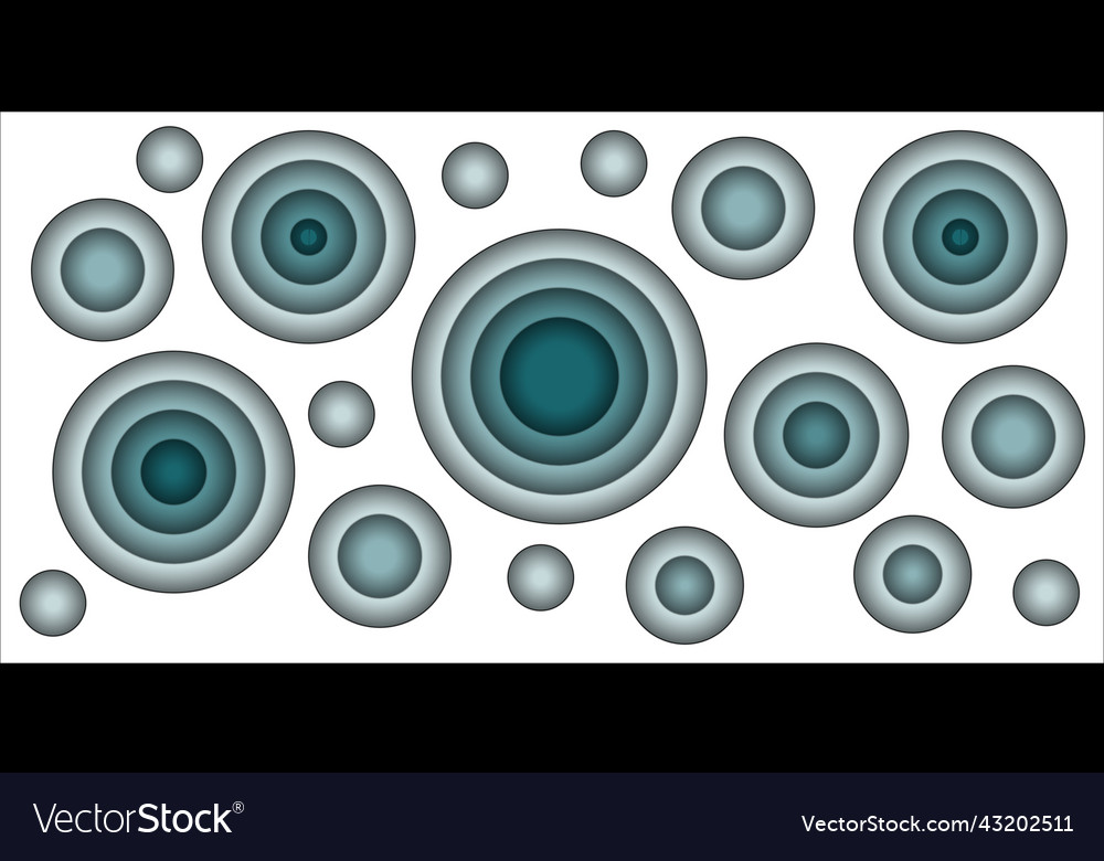 Abstract background papercut circle pattern 3d Vector Image