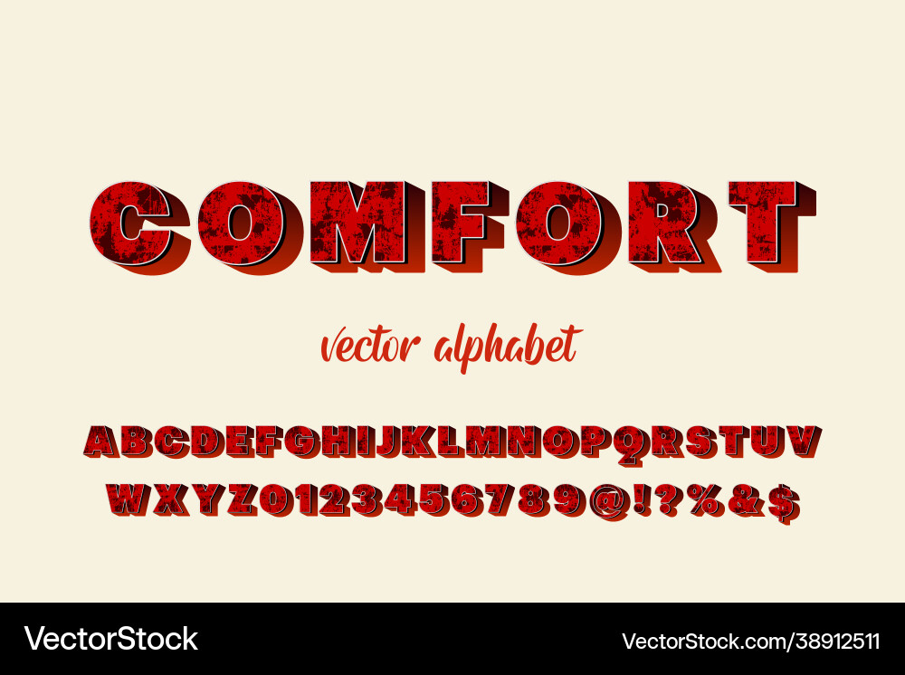 Alphabet red and white background letters Vector Image