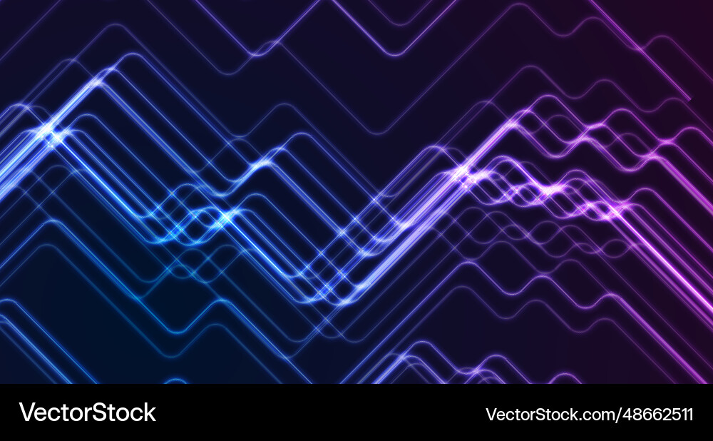Blue ultraviolet neon geometric lines abstract Vector Image