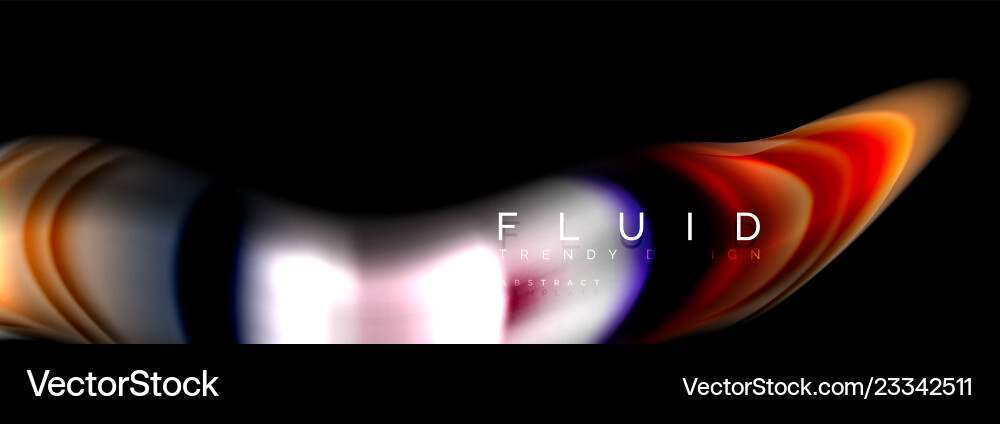 Bright colorful liquid fluid lines on black Vector Image