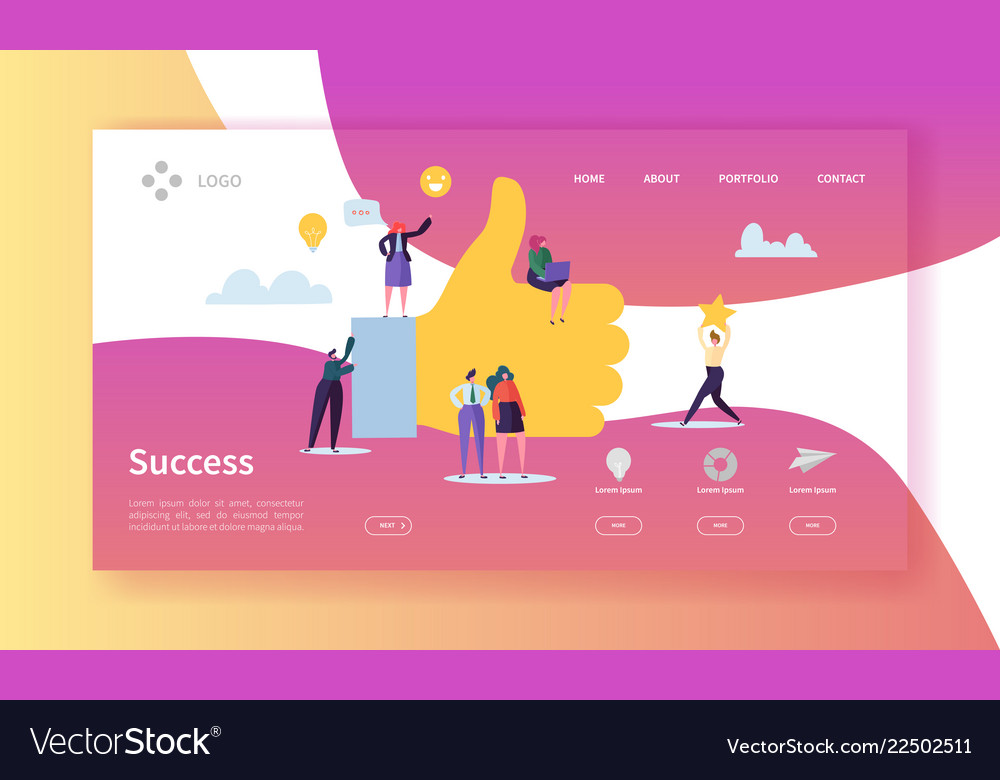 Business success landing page successful team Vector Image