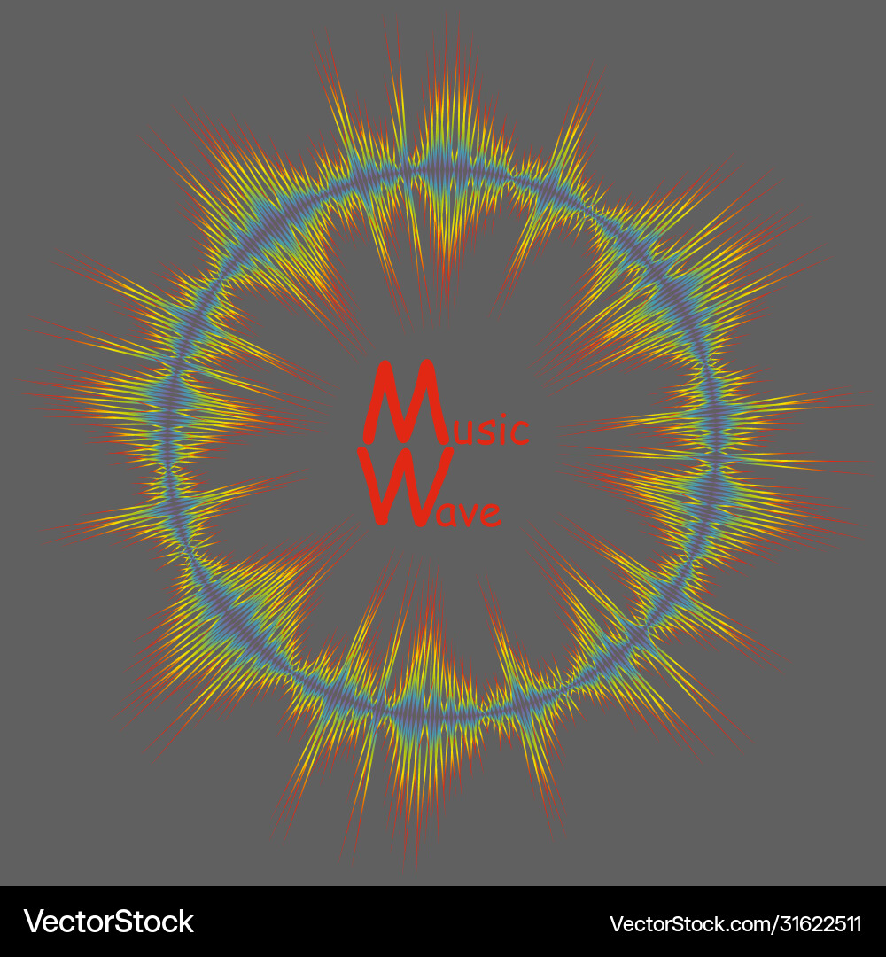 Circle music wave background colorful Royalty Free Vector