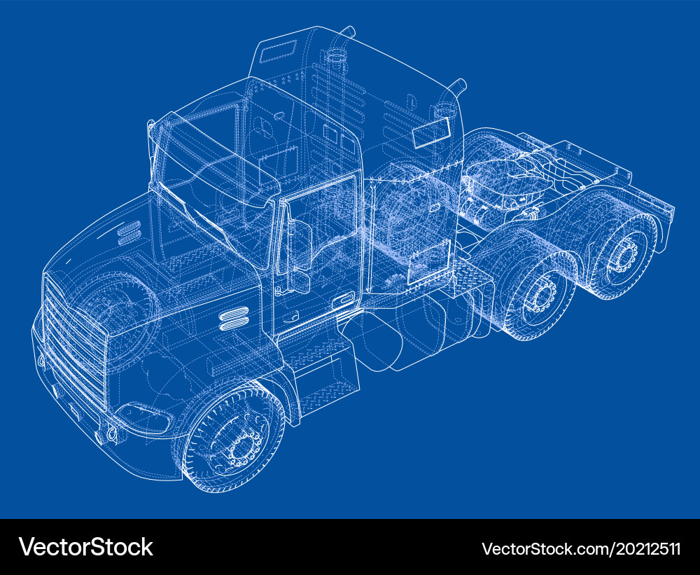 Concept truck rendering of 3d Royalty Free Vector Image