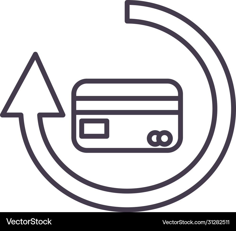 Credit card inside arrow line style icon Vector Image