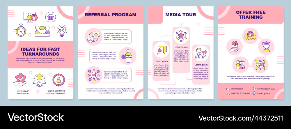 Ideas for fast turnarounds pink brochure template Vector Image