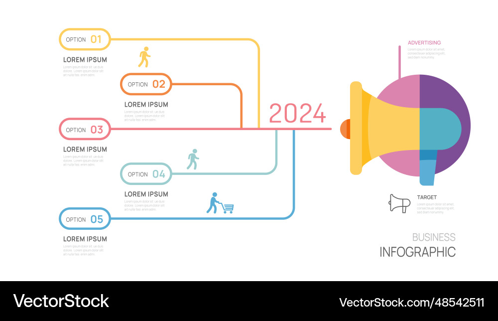 Infographic megaphone advertising diagram Vector Image