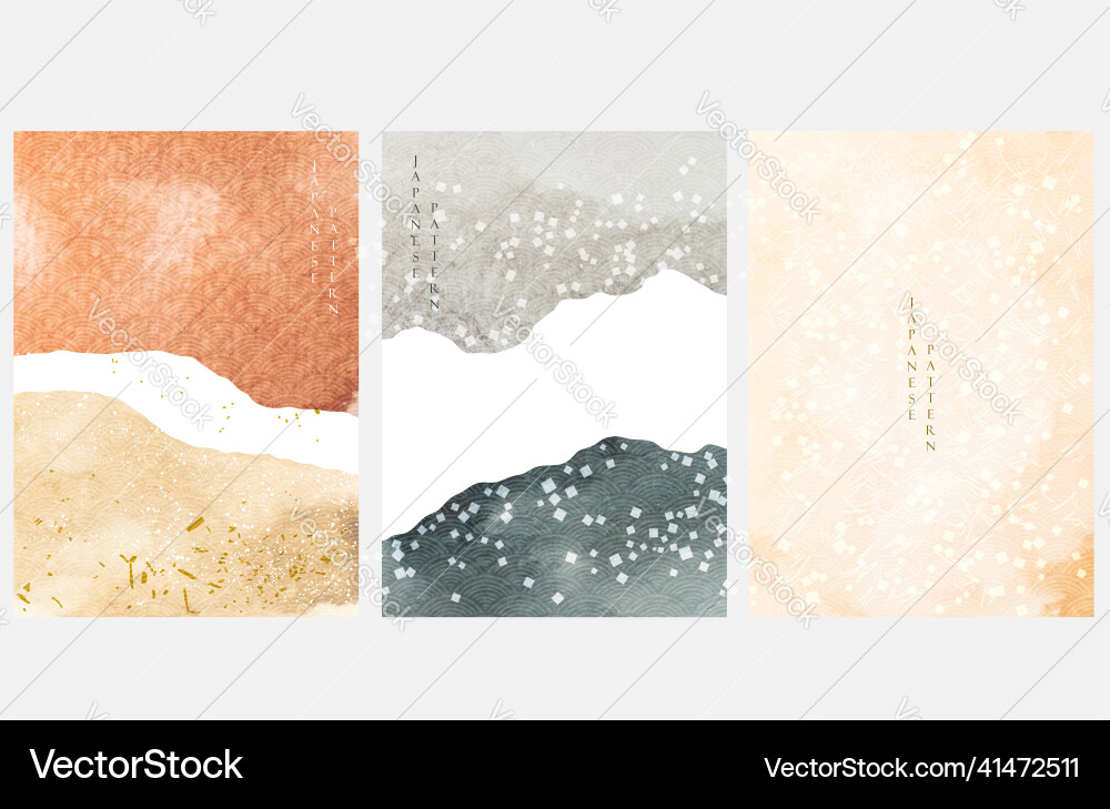 Japanese background with watercolor texture Vector Image