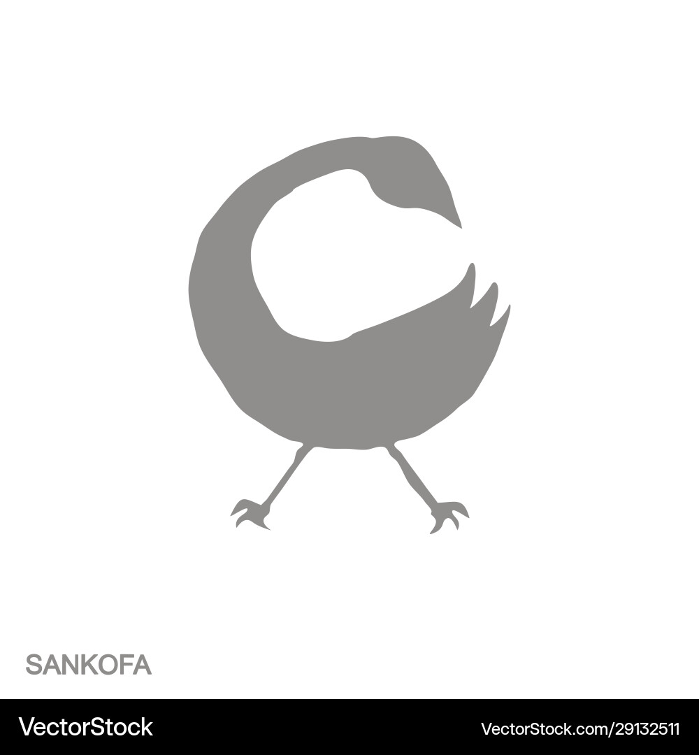 Monochrome icon with adinkra symbol sankofa Vector Image