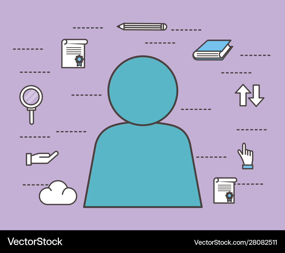 Profile and social media icon set design Vector Image