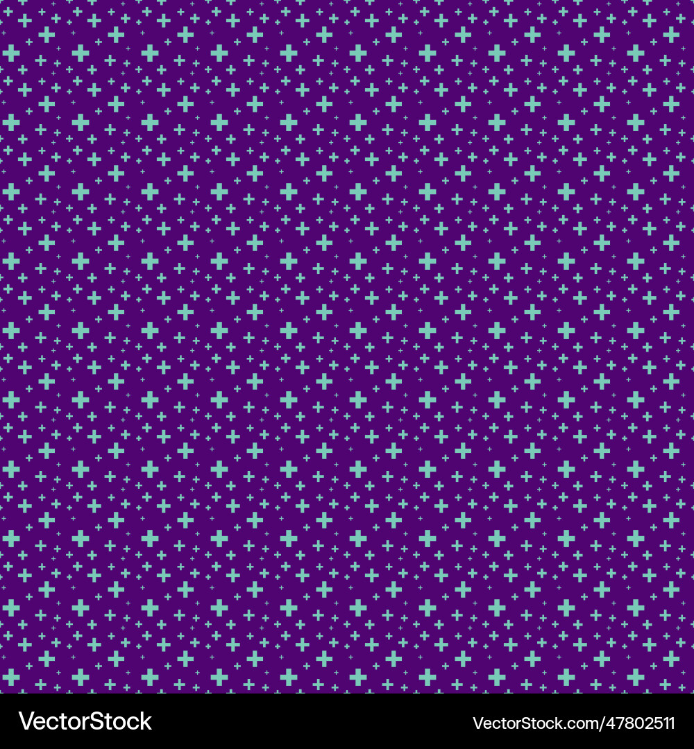 Turquoise crosses on purple background Royalty Free Vector