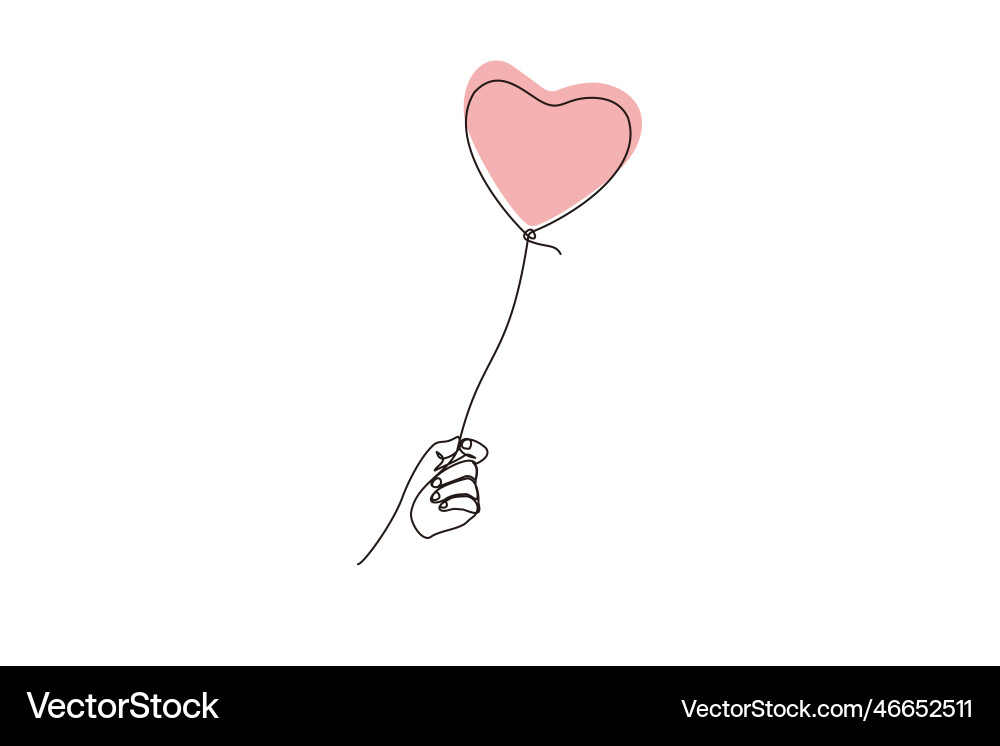 Valentines day theme line art design with hand Vector Image