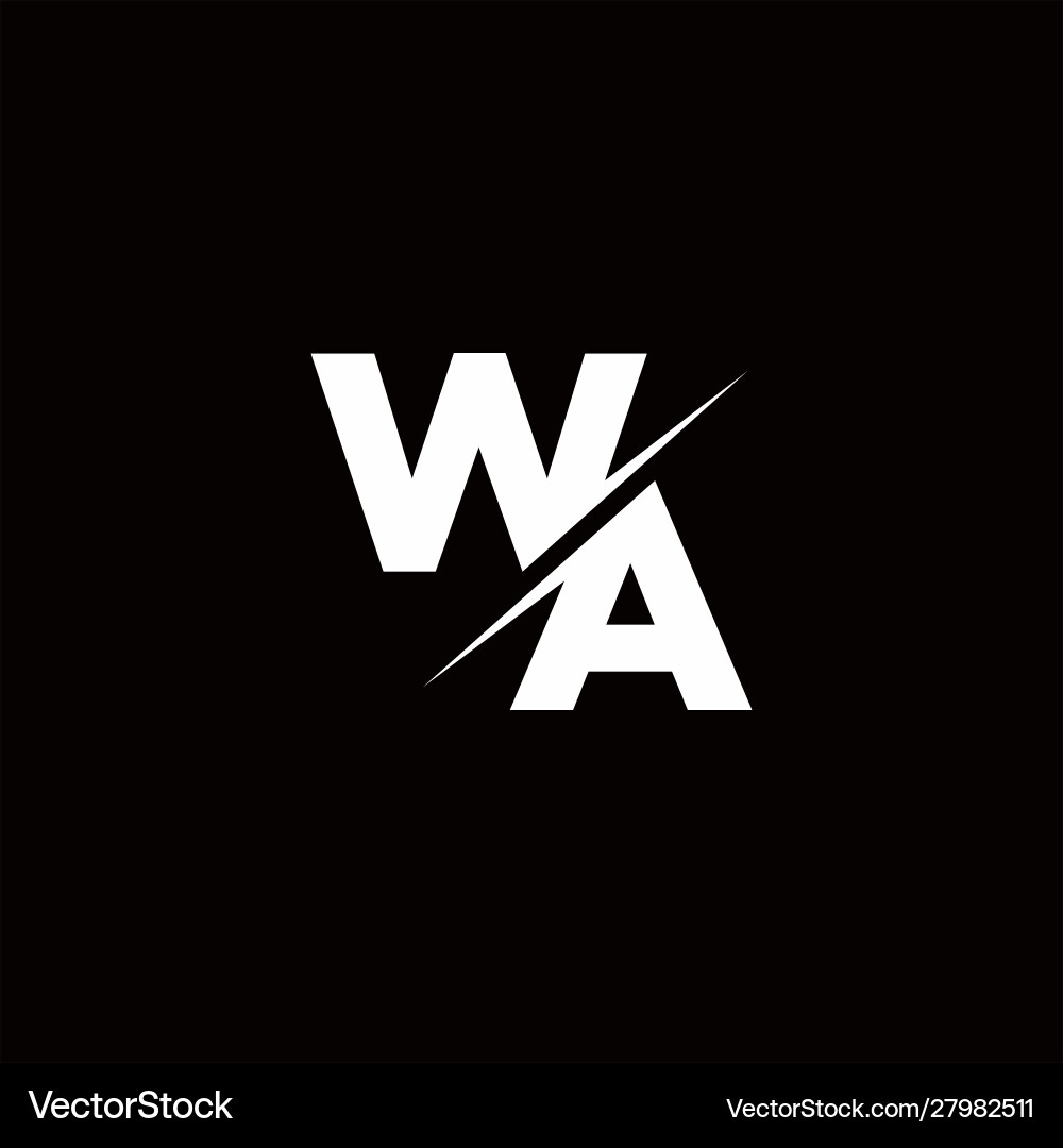 Wa logo letter monogram slash with modern Vector Image
