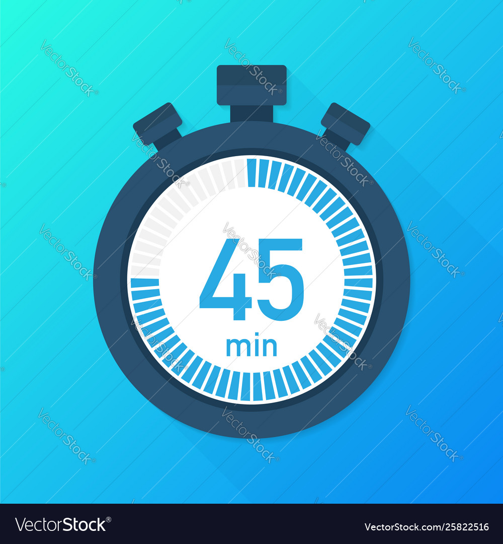 45 minutes stopwatch icon Royalty Free Vector Image 45 minutes stopwatch icon Royalty Free Vector Image