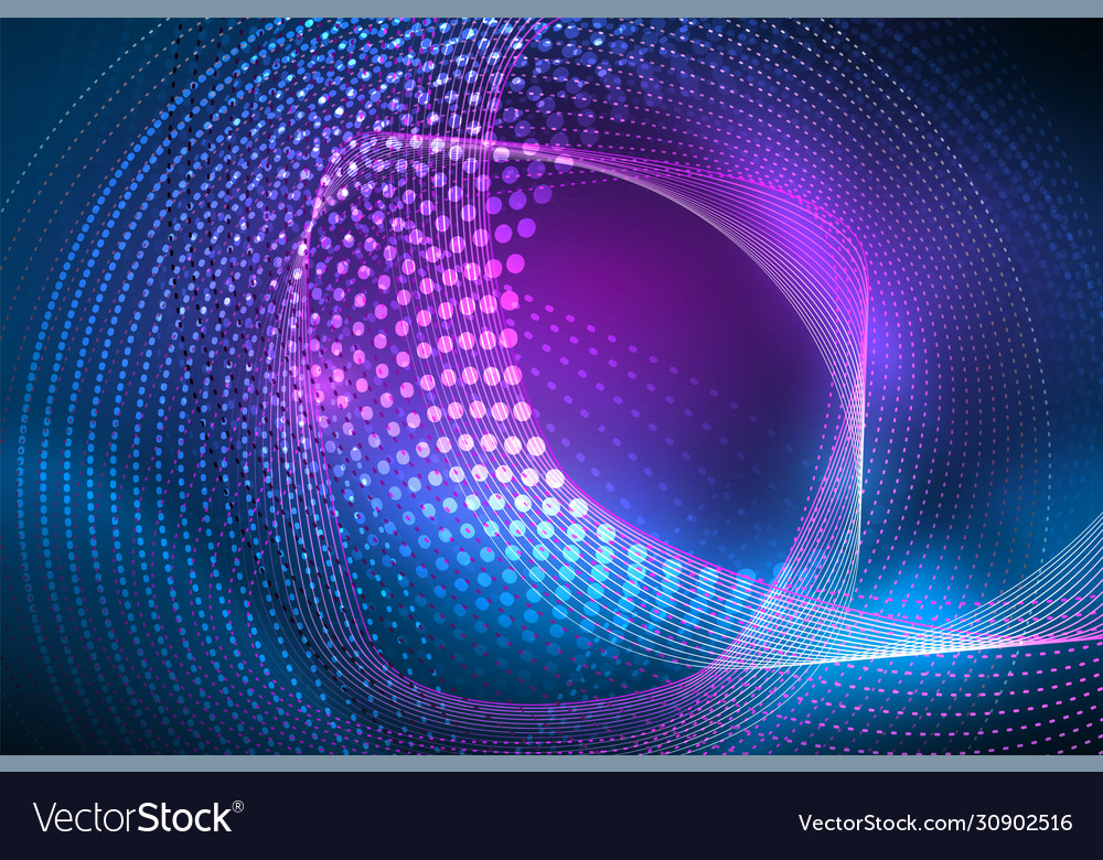 Abstract particles wave background neon motion Vector Image