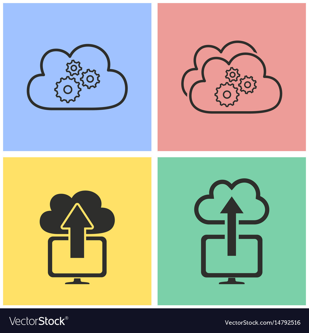 Cloud computing icon set Royalty Free Vector Image