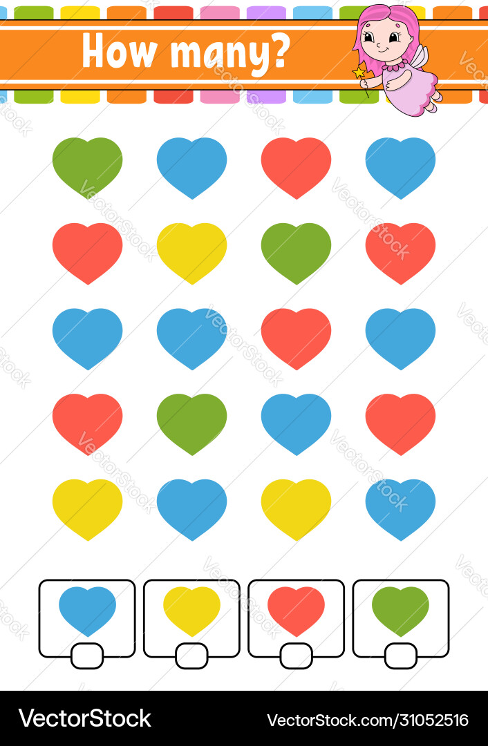 Counting game for children happy characters Vector Image