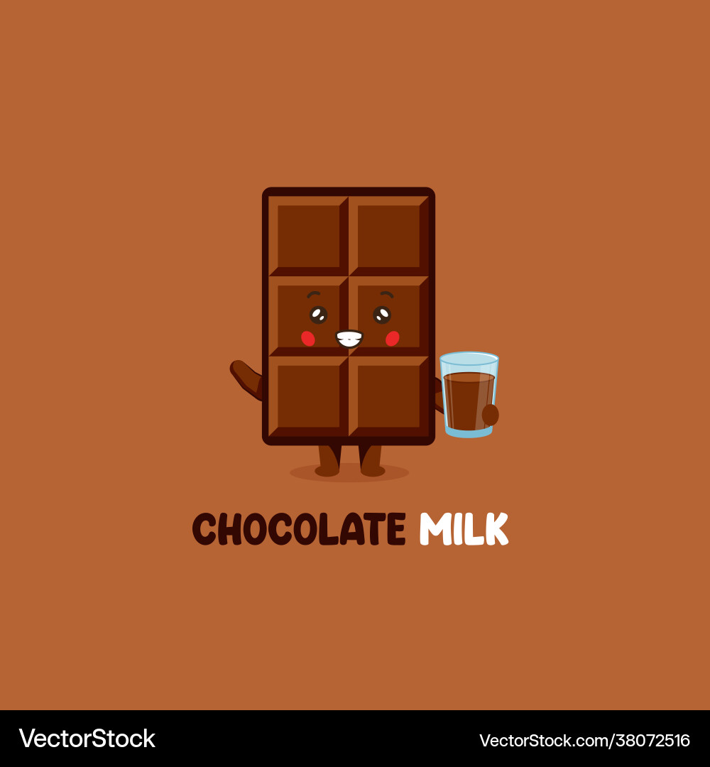 Cute smiling chocolate milk character Royalty Free Vector