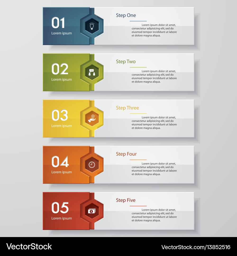 Design clean number banners template Royalty Free Vector