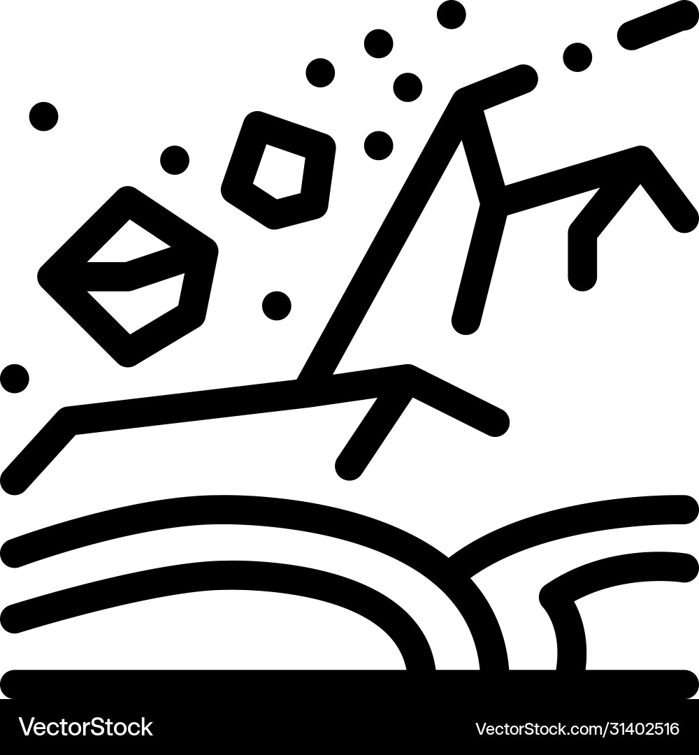 Ertnquake highlands icon outline Royalty Free Vector Image