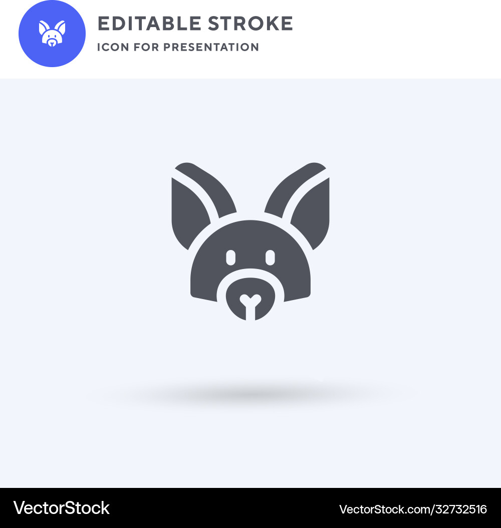 Fennec icon filled flat sign solid Royalty Free Vector Image