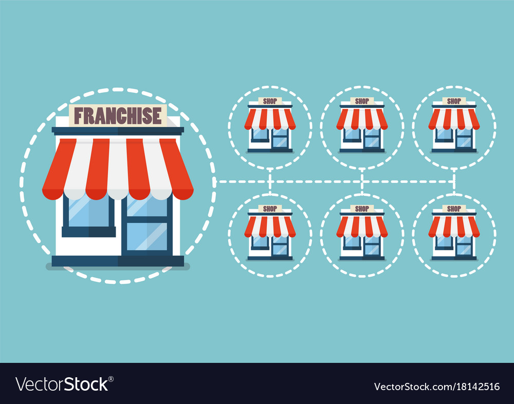 Franchise business in flat style Royalty Free Vector Image