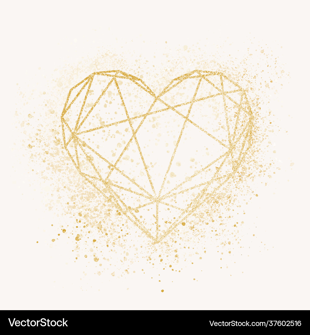 Golden heart badge Royalty Free Vector Image - VectorStock