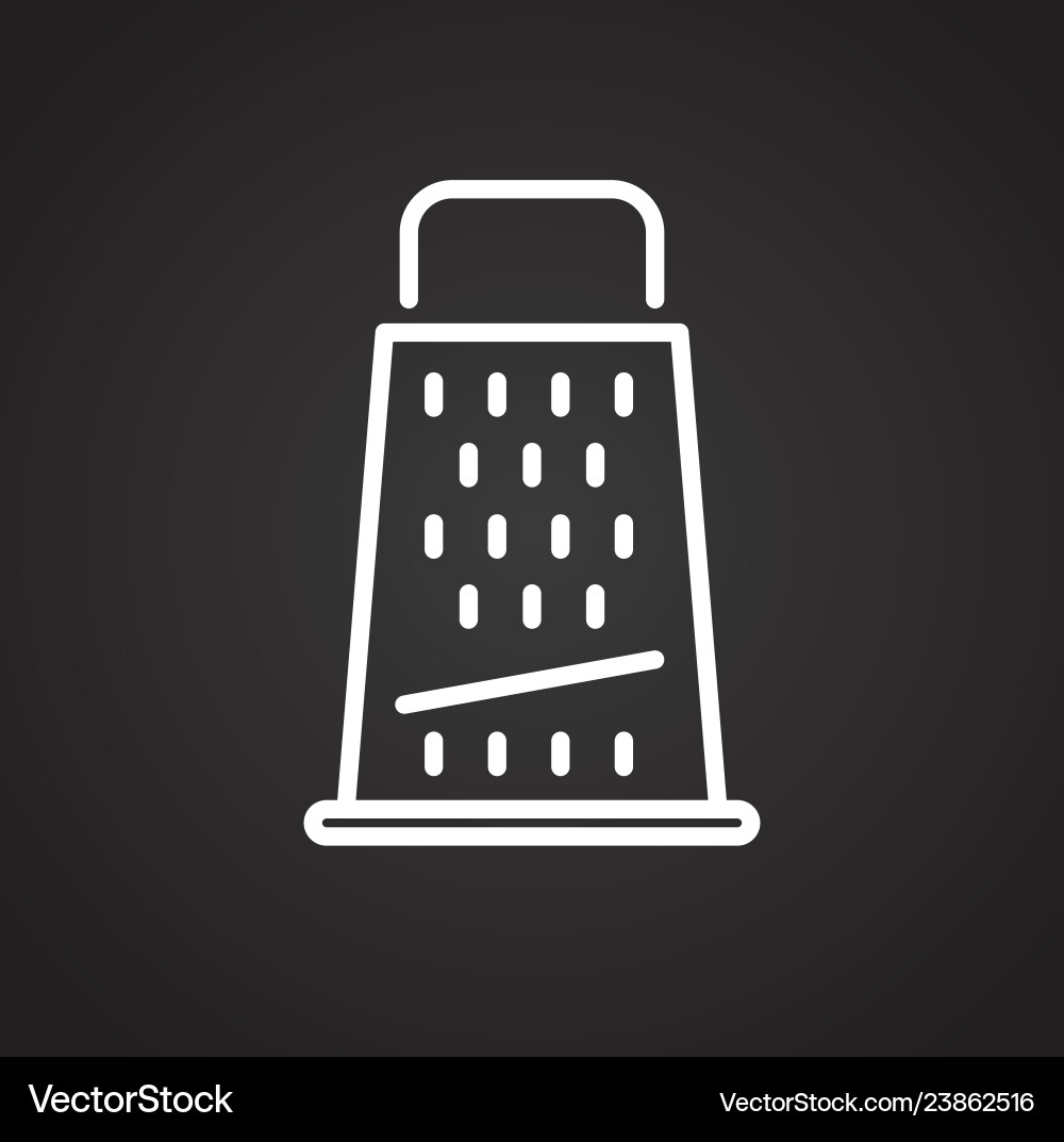 Grater line icon on black background for graphic Vector Image