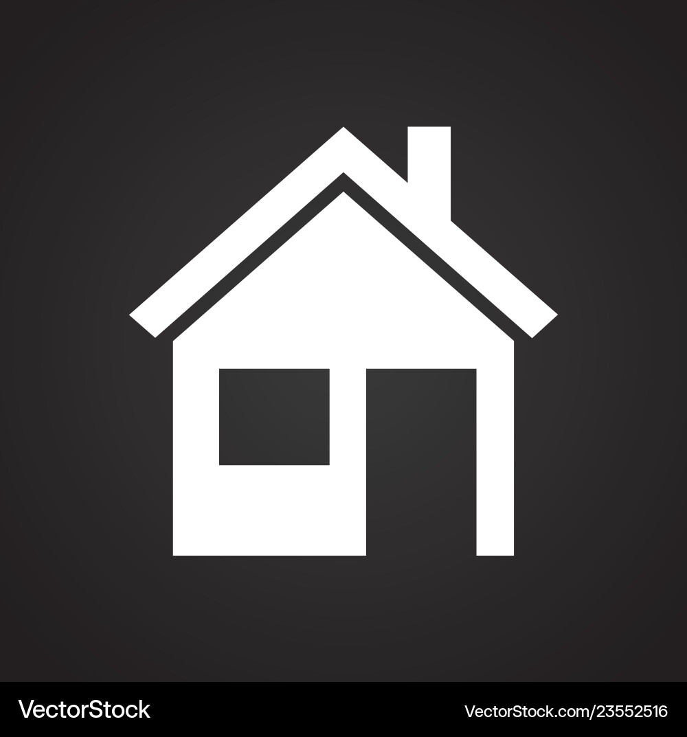 Home icon on black background for graphic and web Vector Image