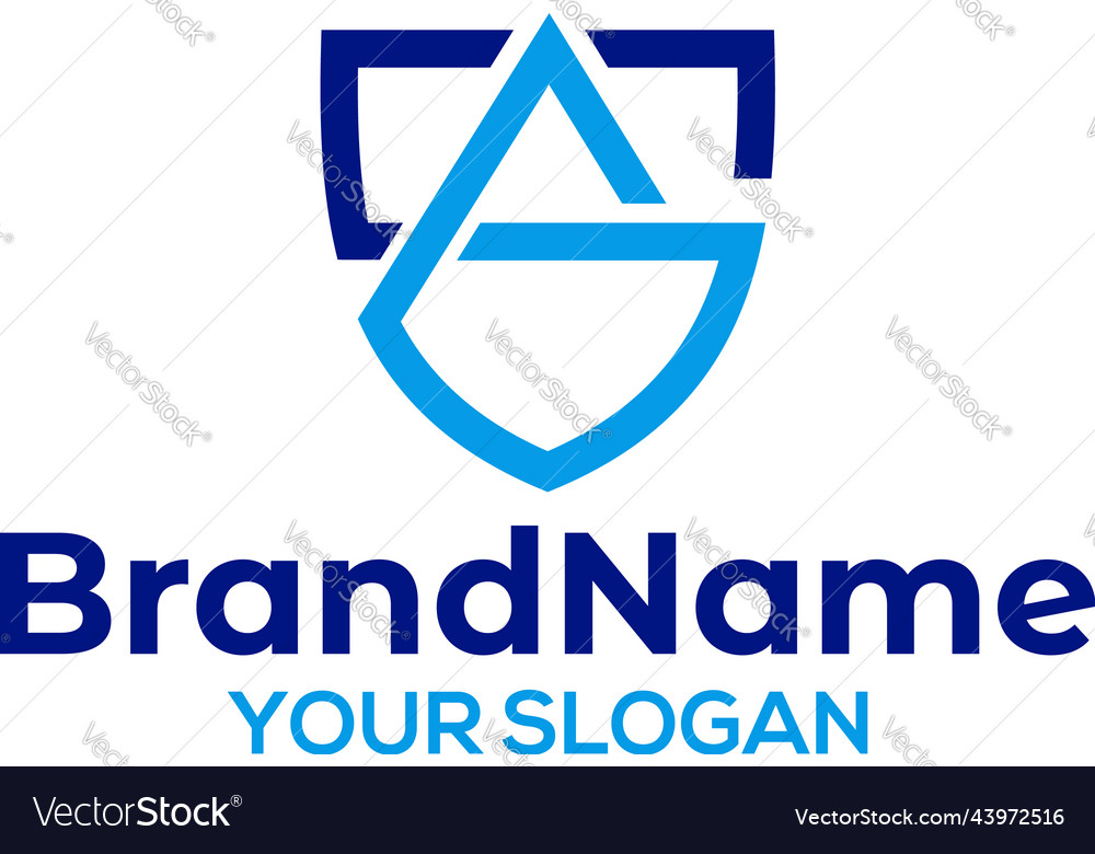 Initial sa shield logo design Royalty Free Vector Image