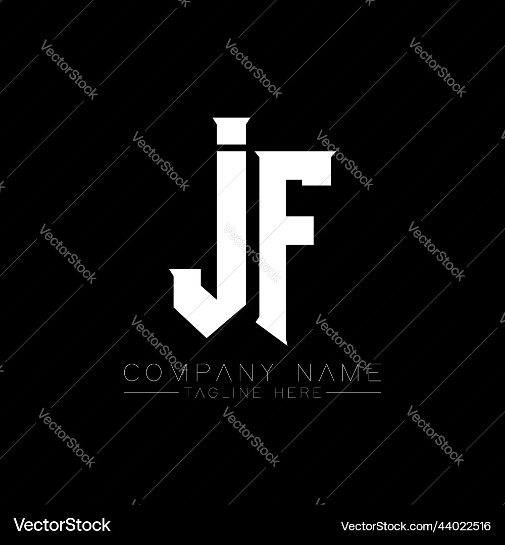 Jf letter logo design initial letters gamings Vector Image