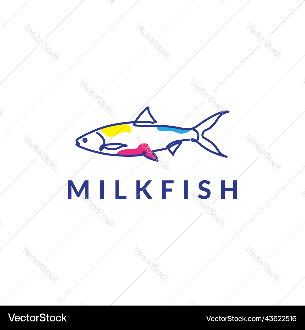 Milkfish abstract food logo design Royalty Free Vector Image