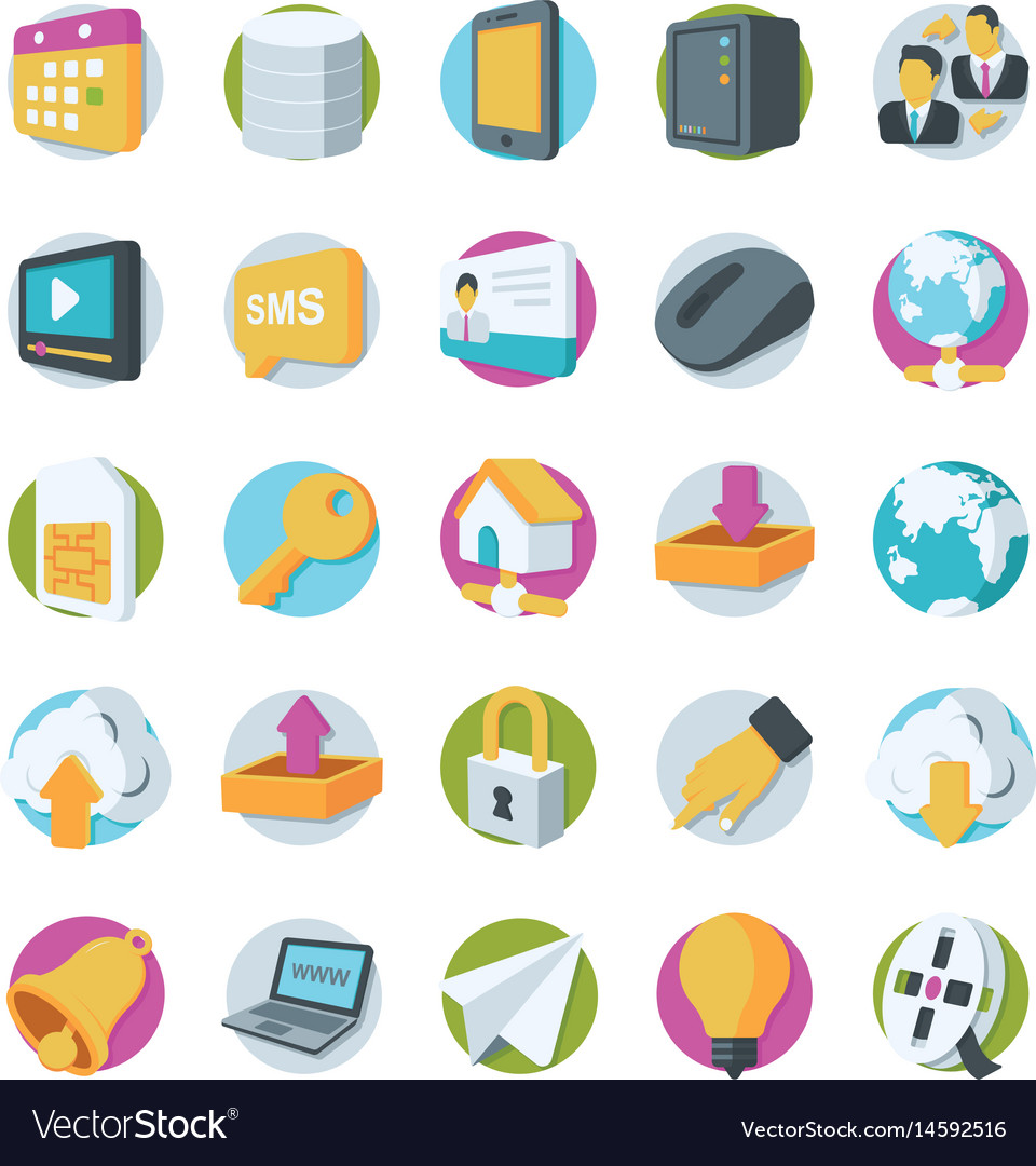 Network and communication icons 2 Royalty Free Vector Image
