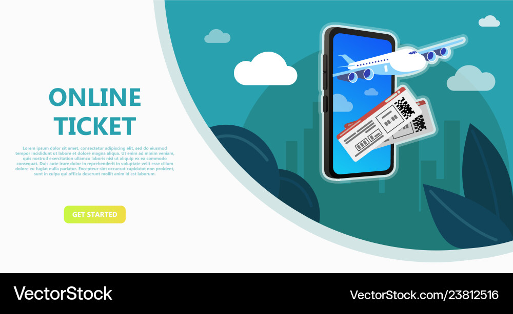 Online travel store ticket booking Royalty Free Vector Image