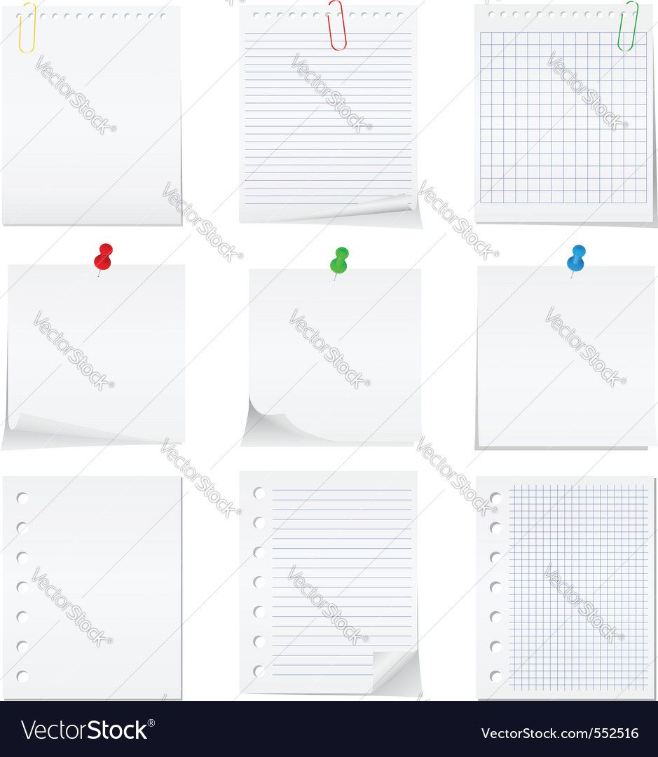 Paper notes Royalty Free Vector Image - VectorStock