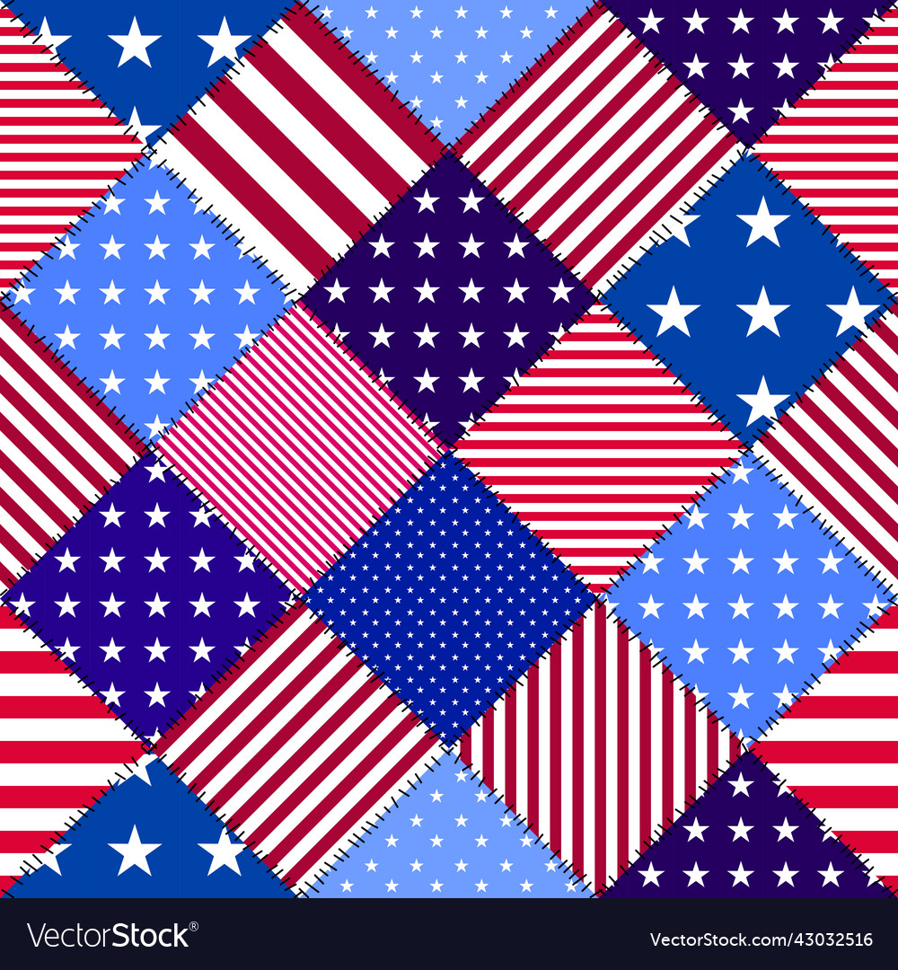 Patchwork textile pattern seamless quilting Vector Image