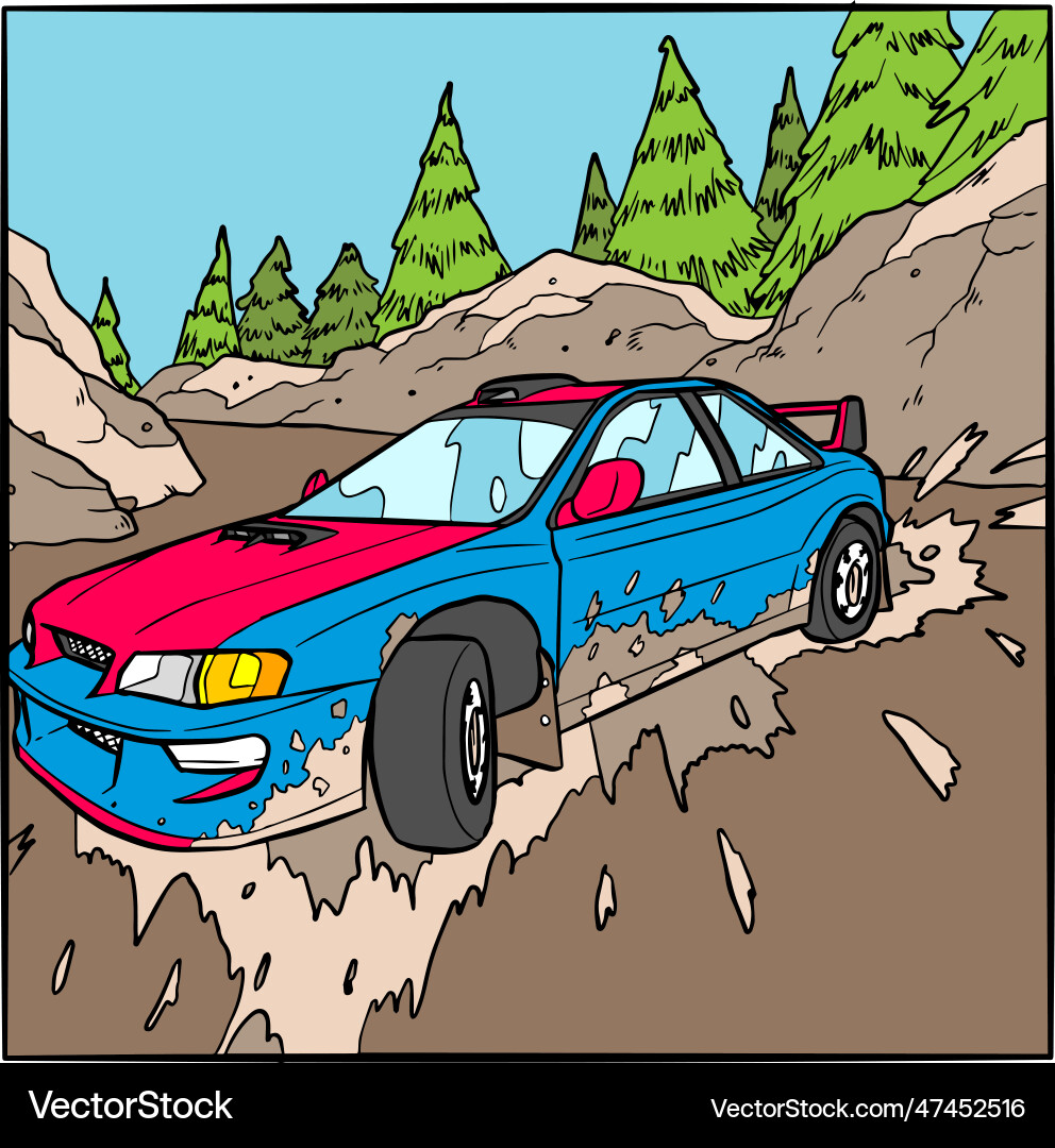Rally race extreme sport Royalty Free Vector Image