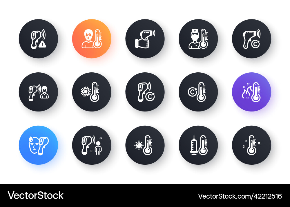 Temperature icons thermometer check body Vector Image