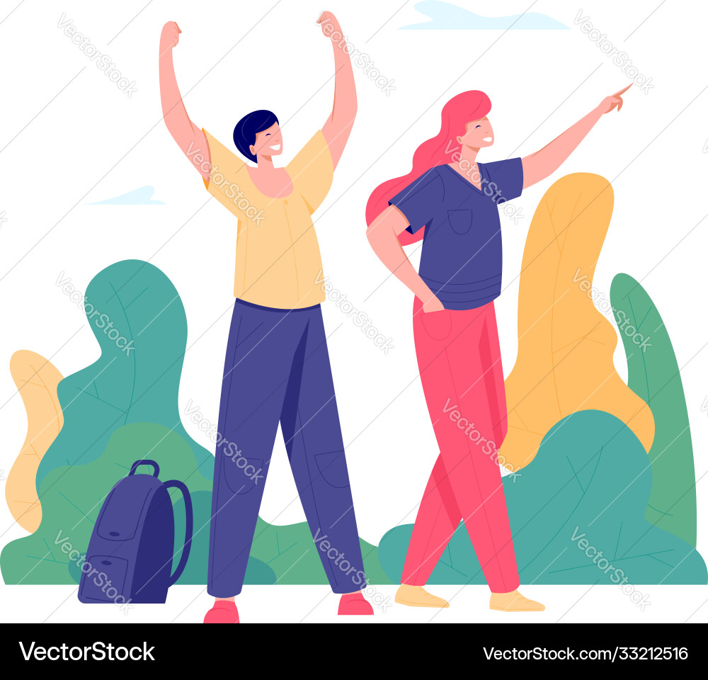 Travel adventure or expedition concept Royalty Free Vector