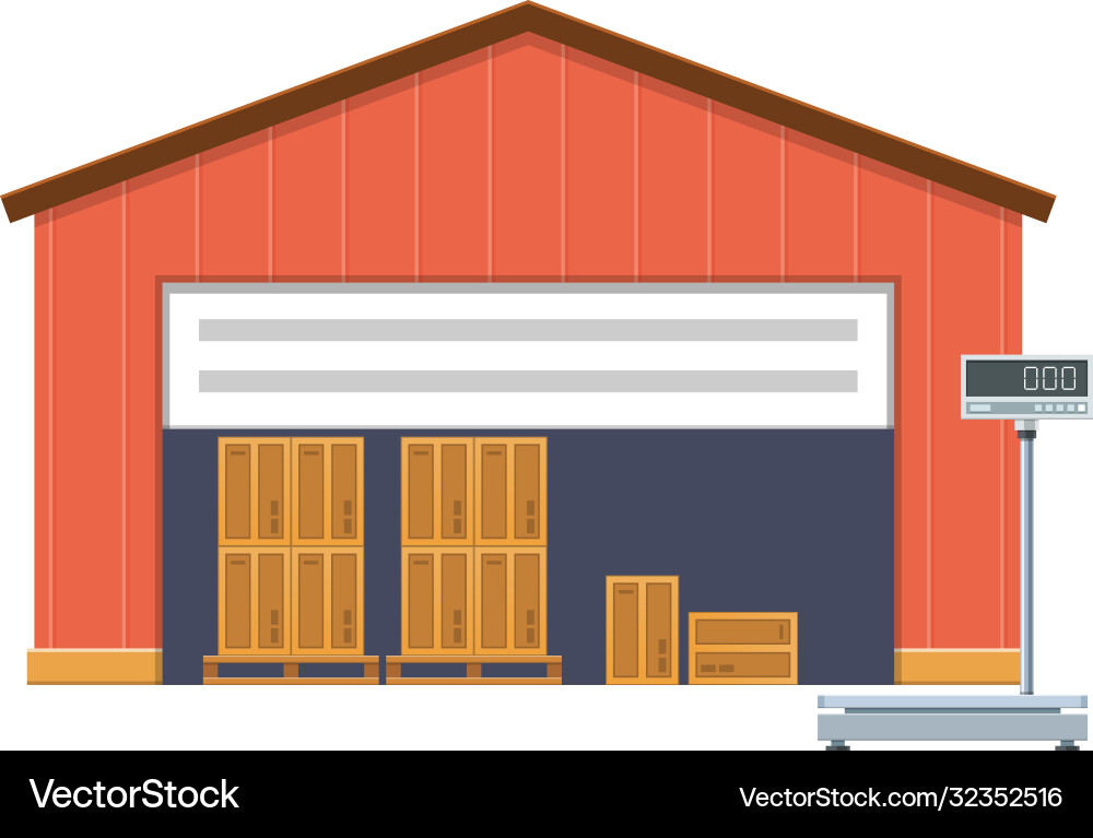 Wooden warehouse storage for goods parcels cargo Vector Image