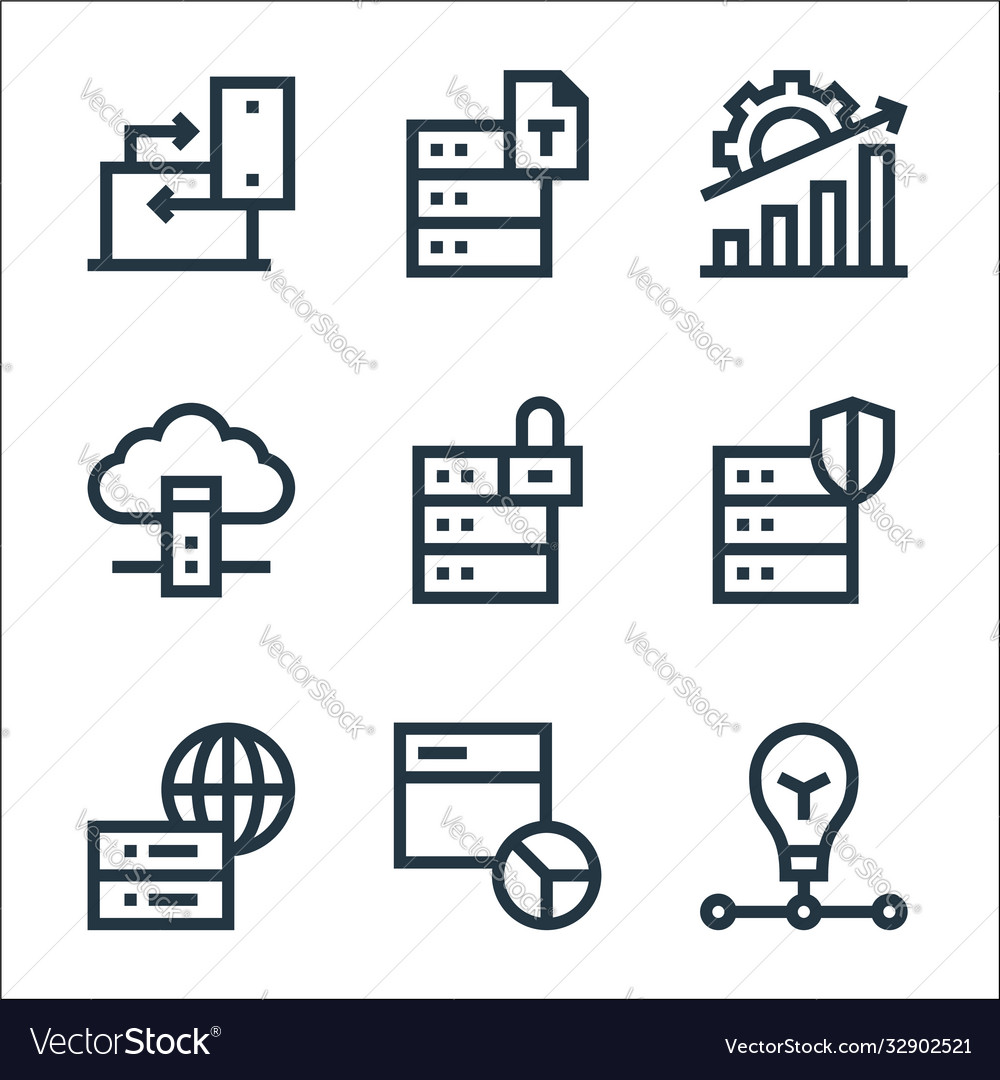 Big data line icons linear set quality line set Vector Image